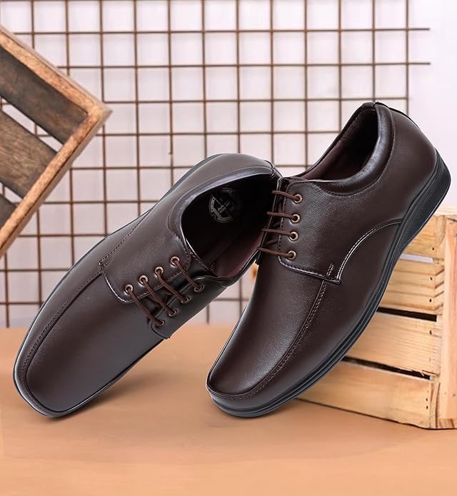 Men's Brown Faux Leather Formal Office Shoes – Avinik Store